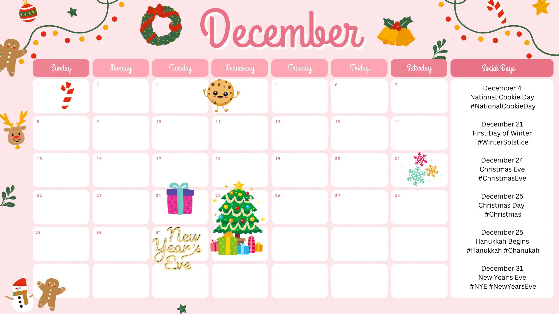 December Calendar & Mobile Wallpaper – So Healthy & Well